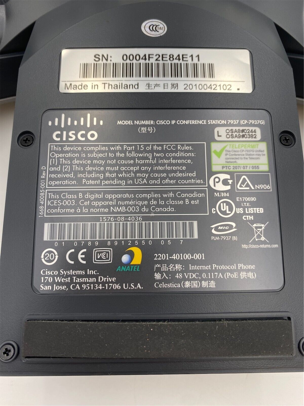 Cisco Unified IP Conference Station 7937G CP-7937G - DaBergy Inc.